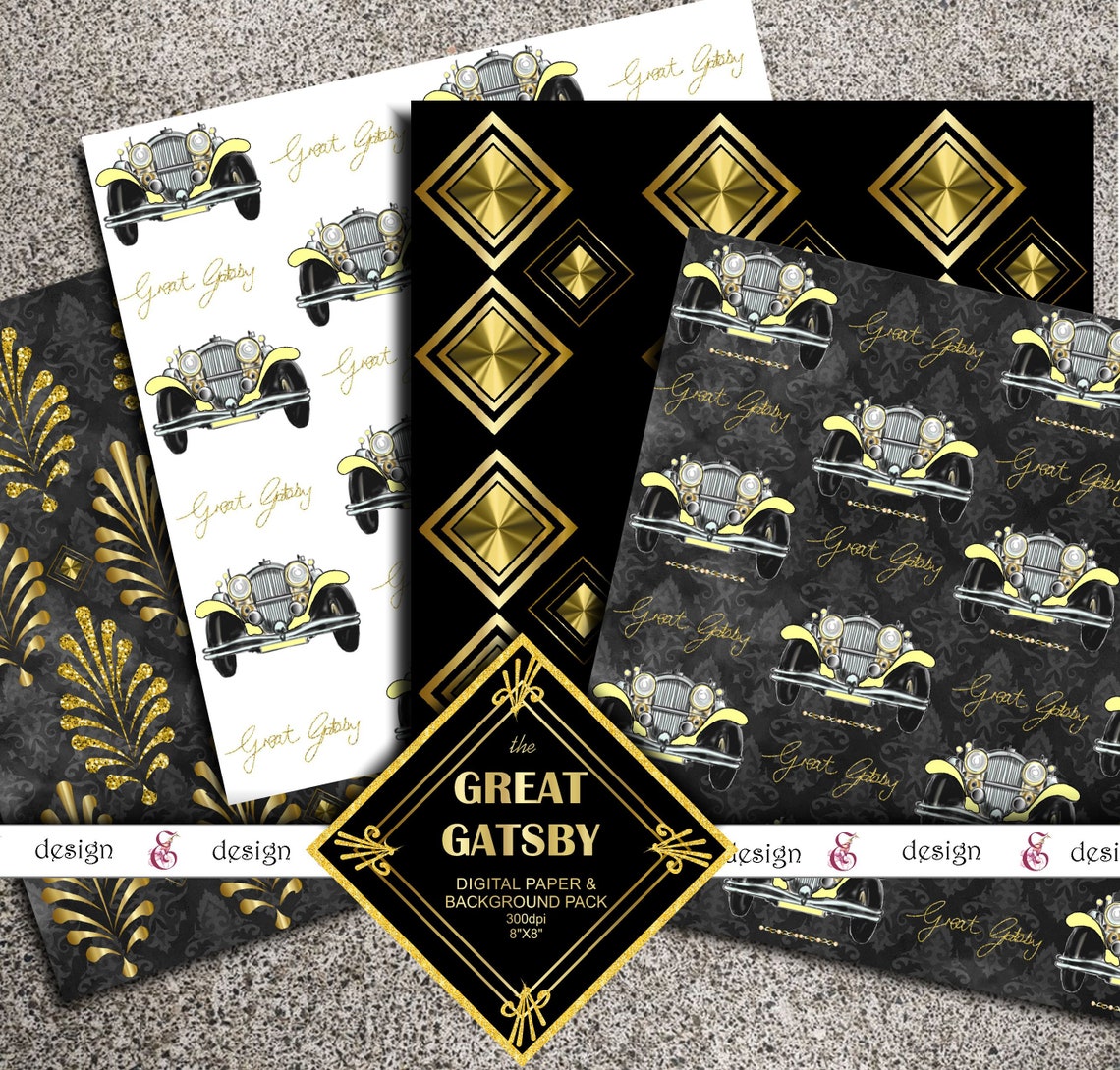 The GREAT Gatsby Digital PAPER BACKGROUND Set of 16 : Instant - Etsy