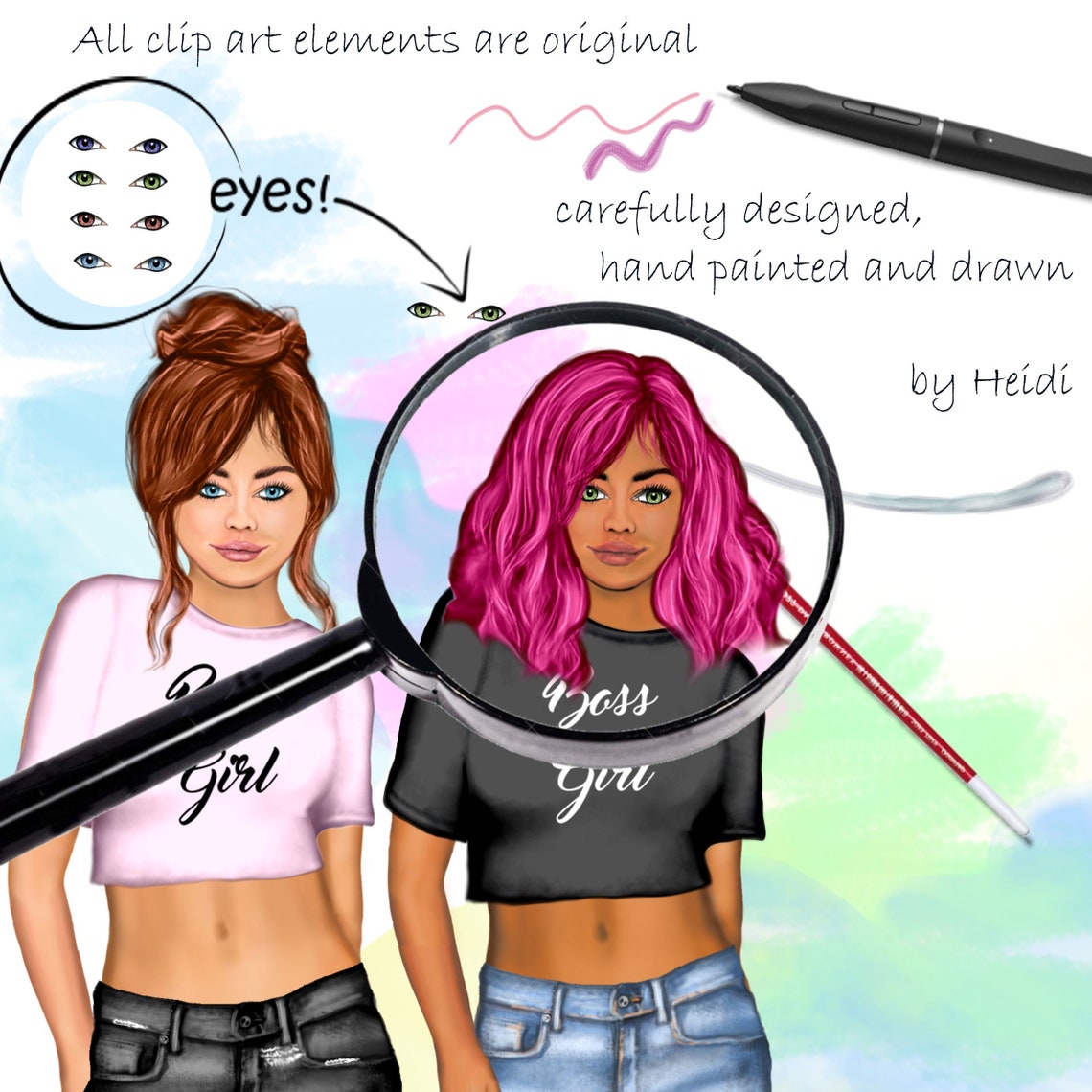 Boss Girl Best Friendbff Besties Custom Clipart - Etsy