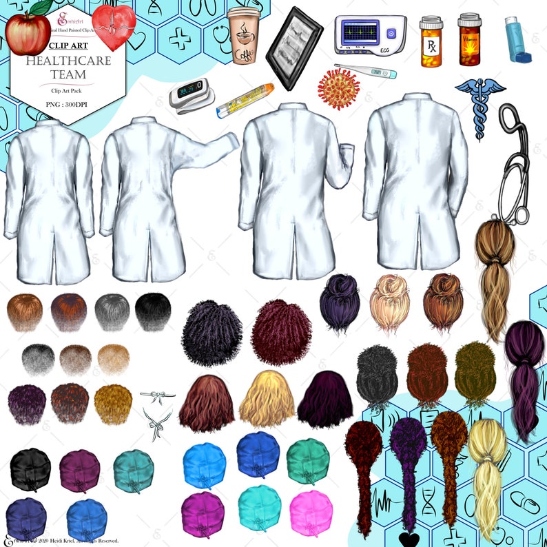 Healthcare Team Frontliner Add-on Clip Art Pack.doctorsnurses - Etsy