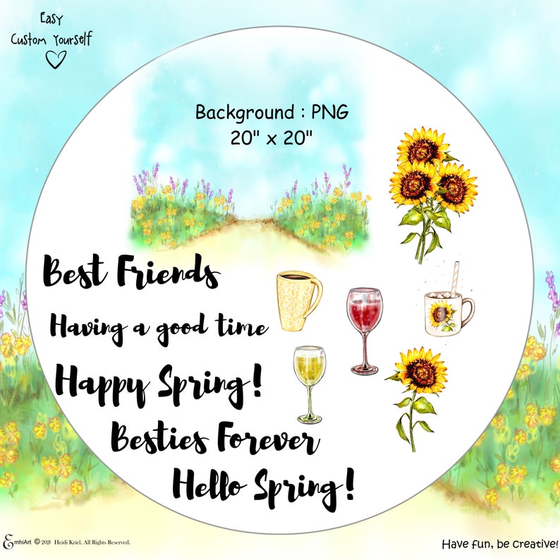 Spring Fun in the Sun Custom Clip Art Pack.best Friend - Etsy