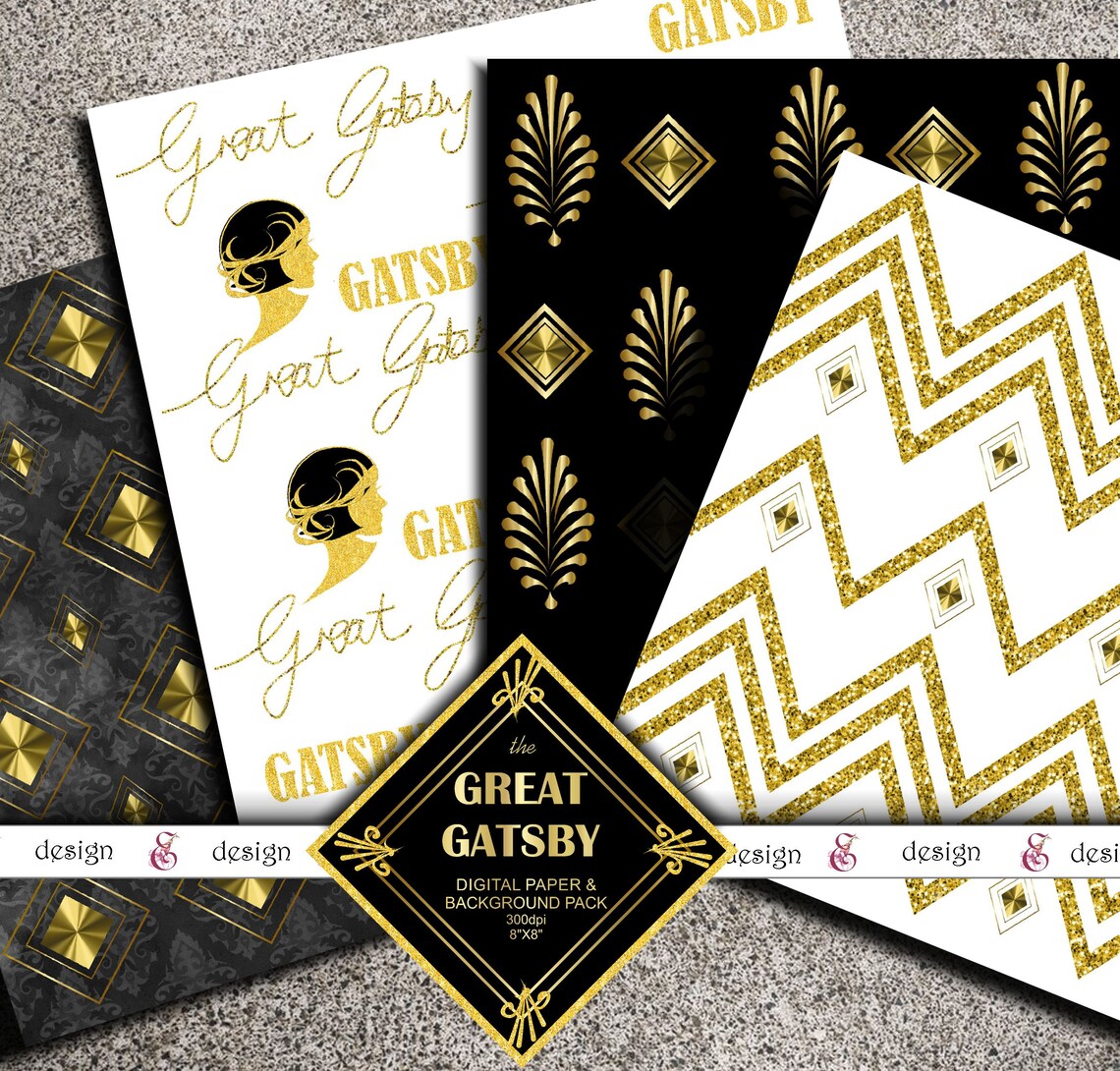 The GREAT Gatsby Digital PAPER BACKGROUND Set of 16 : Instant - Etsy