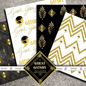 The GREAT Gatsby Digital PAPER BACKGROUND Set of 16! : Instant Download ...