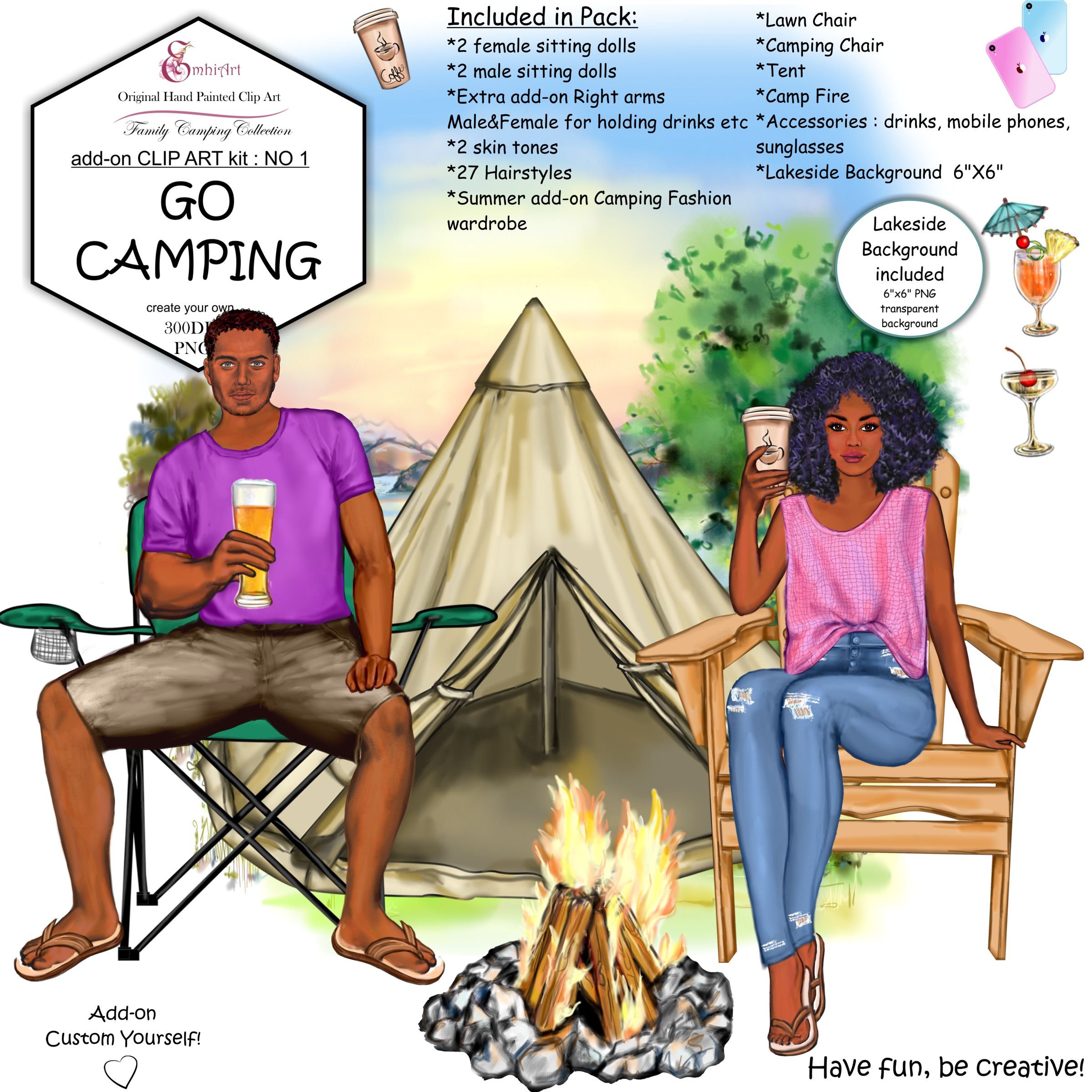 Camping Custom Add-on Clipart Bundle.summer - Etsy Canada