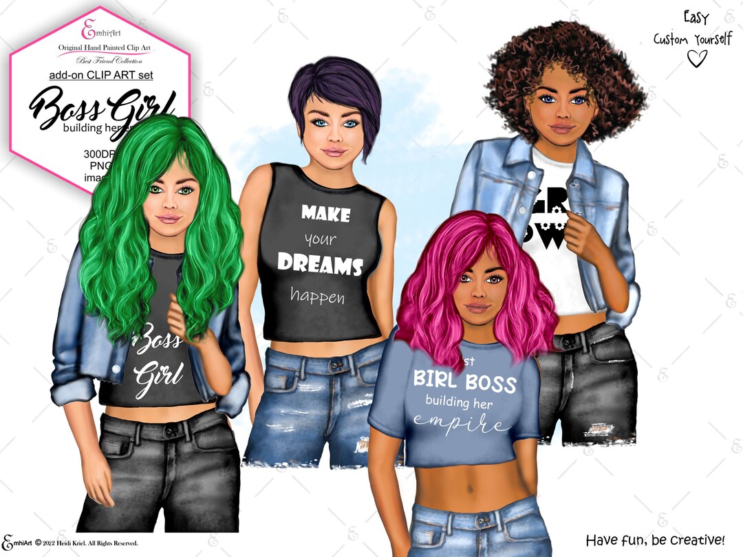 Boss Girl Best Friendbff Besties Custom Clipart - Etsy