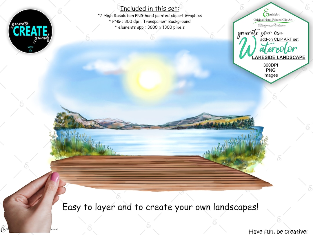 Lakeside Landscape Creator Bundle. Create, Layer Yourself Background ...