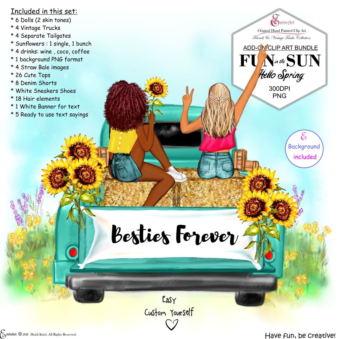 Spring Fun in the Sun Custom Clip Art Pack.best Friend Cliparts ...
