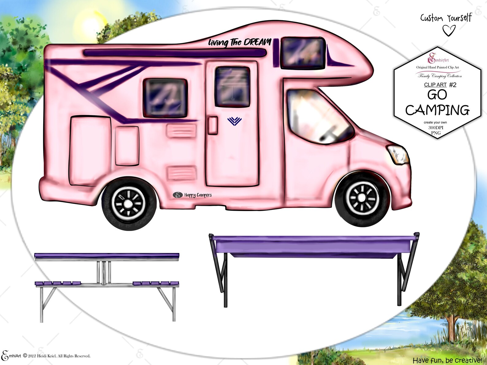 Motorhomes RV Camping Clip Art Bundle No 2. Awnings Camping | Etsy