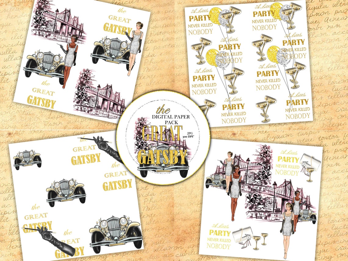 The GREAT Gatsby Digital PAPER BACKGROUND Set of 12 : Instant - Etsy