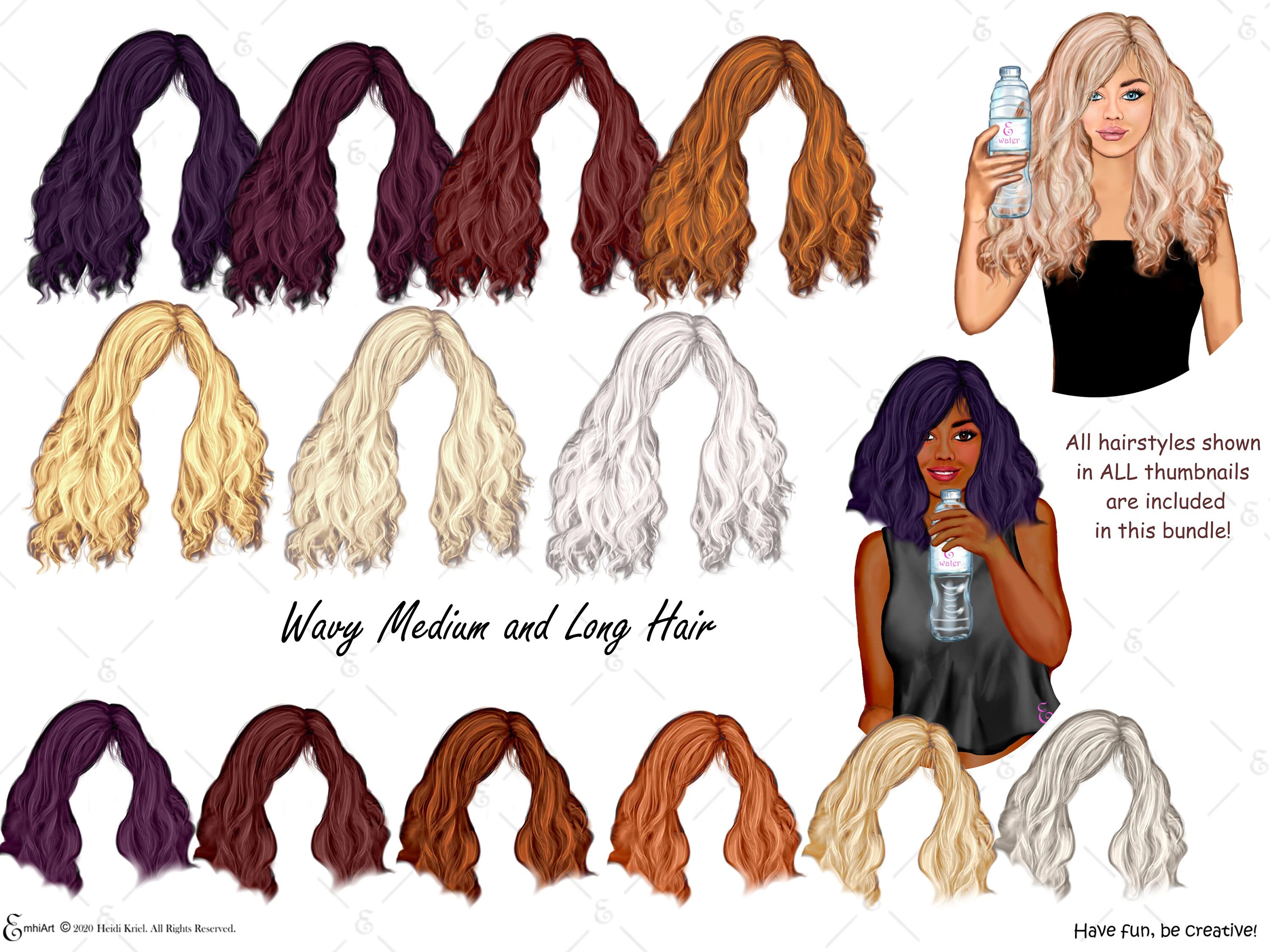 Hair Custom Clipart Bundle. Extend Go Camping Add-on HAIR Kit. - Etsy