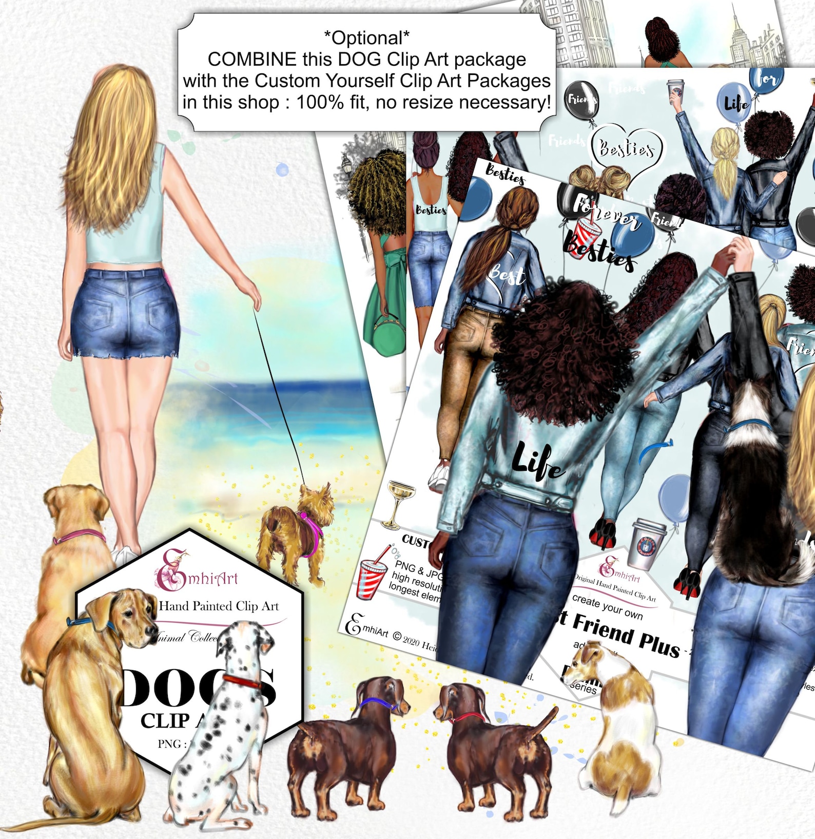 Dog Clip Art Pack. 34 Dogs. Various Dog Breeds. Hand Painted - Etsy