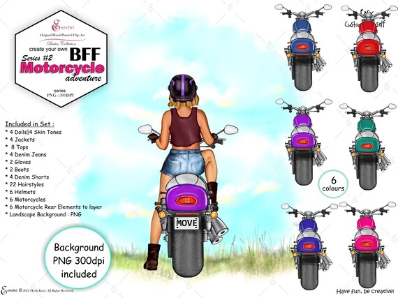 Motorcycle Best Friend No.2 Custom Clipart Bundle4 Skin22 - Etsy