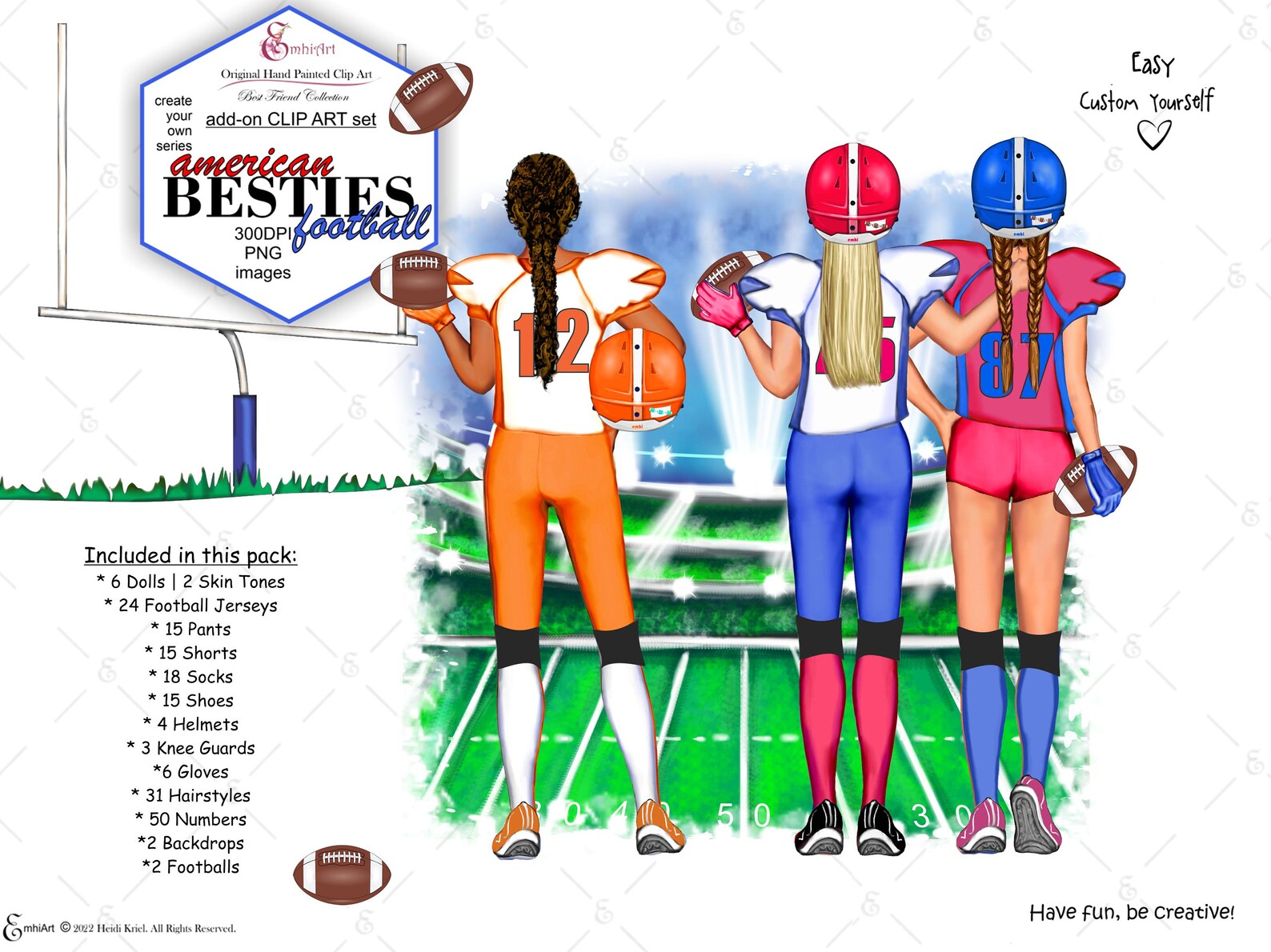 Sport American Football Best Friend Custom Clipart - Etsy