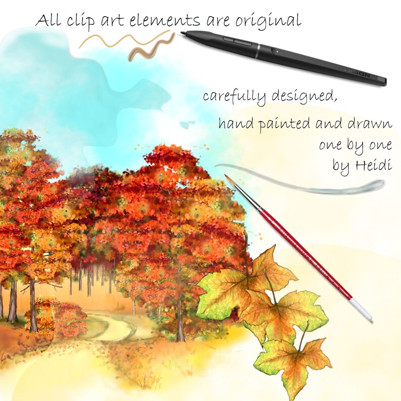 Background Clip Art Bundle.fall Autumn Landscape Clip Art - Etsy