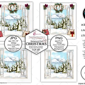 Christmas Season Winter Snow Background Clip Art Set.custom Clipart ...