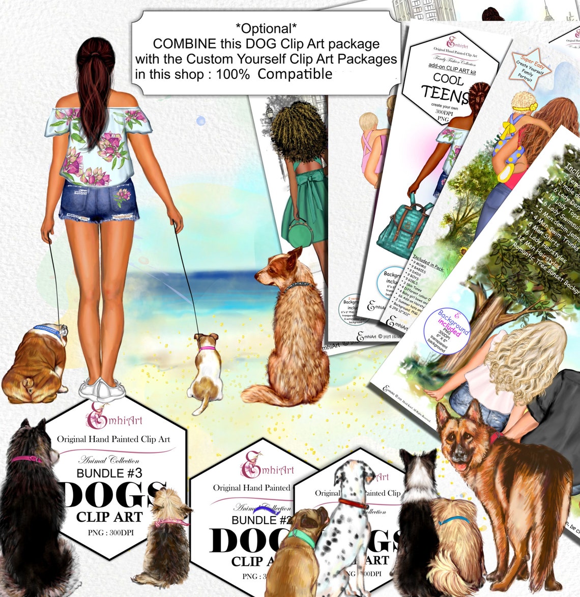 Dog Clip Art Bundle No.3. Custom Clipart. Various Dog Breeds. - Etsy