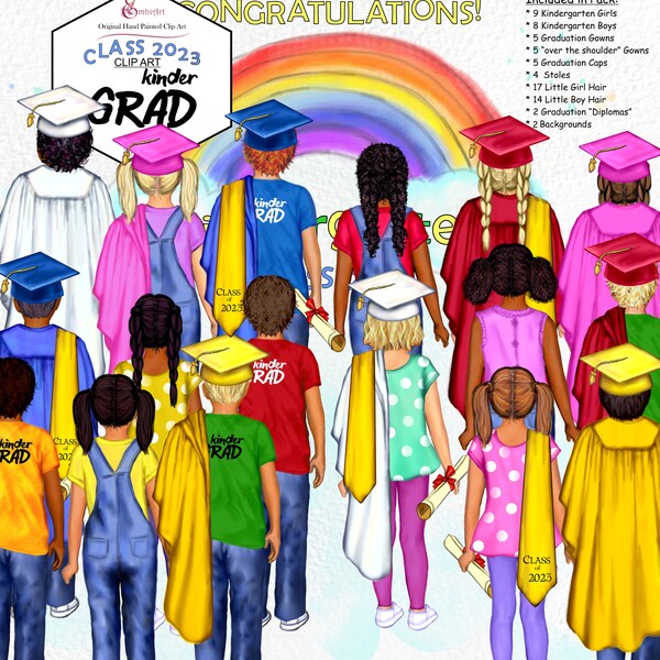 Kindergarten Graduation Clipart - Etsy