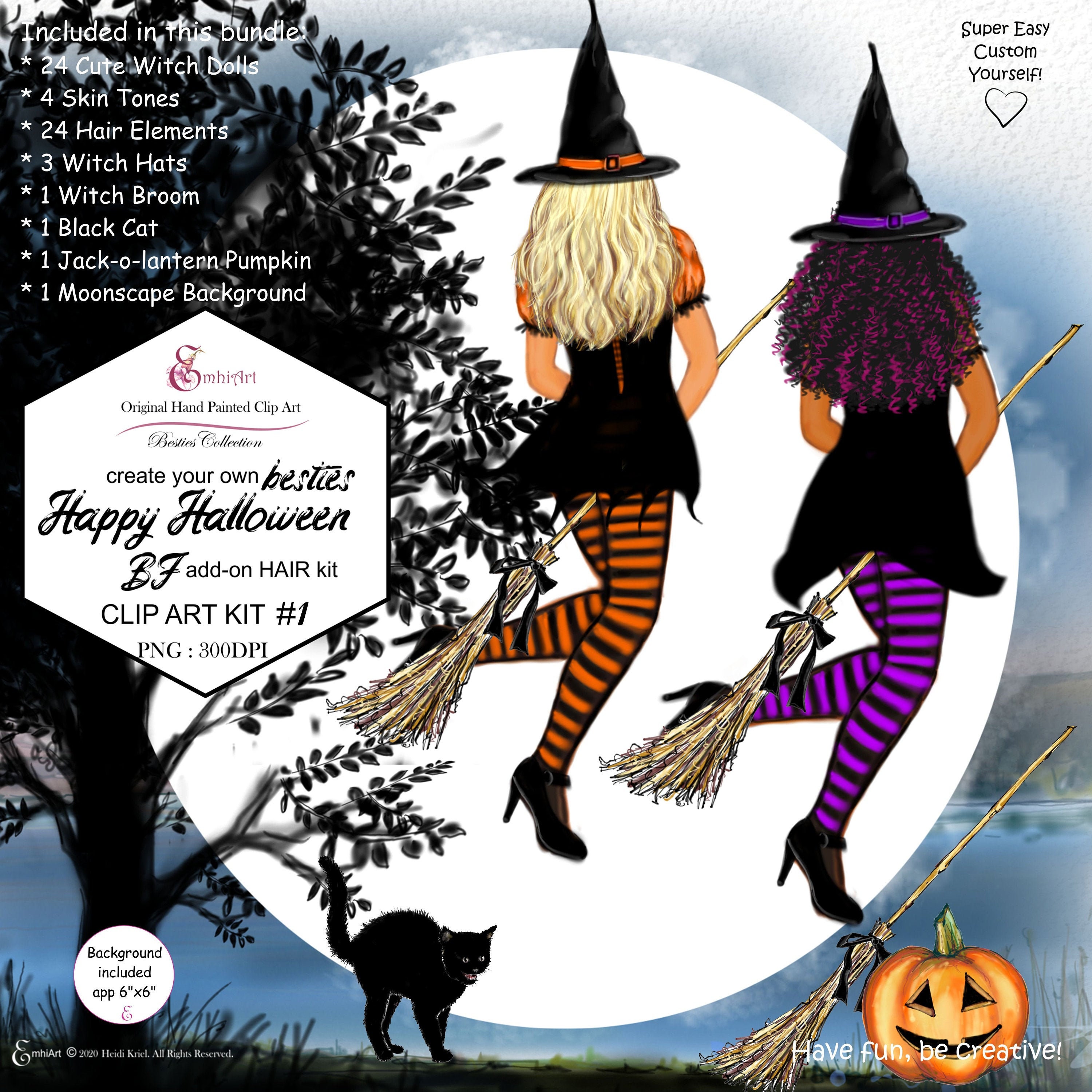 HALLOWEEN Best Friend Clipart Pack1.custom.bestiesbf.moon - Etsy