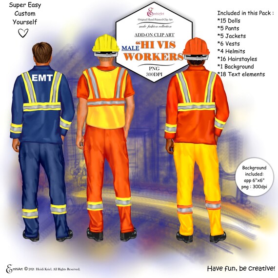 Hi Vis Frontliner Industrial Worker Male First Responder | Etsy