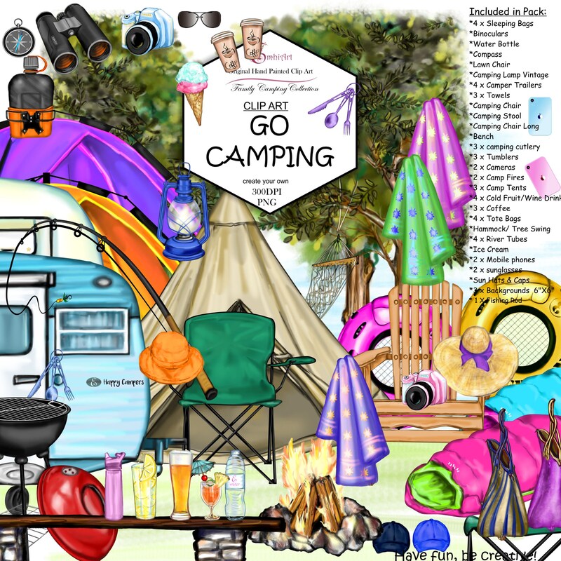 Camping Clip Art - Etsy