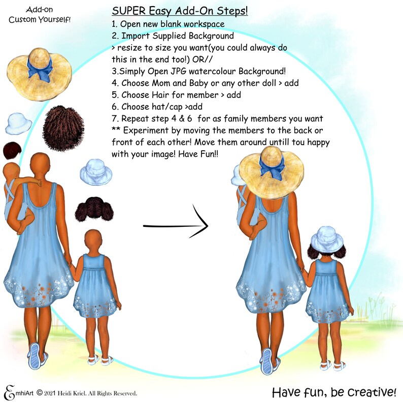 Family Portrait Family Custom Yourself Add-on Clip Art | Etsy