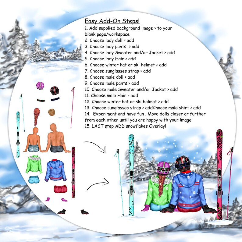 Couple Add on Clip Art Pack.winter Fashion.romantic - Etsy