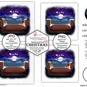 Christmas Season Winter Snow Background Clip Art Set.custom Clipart ...