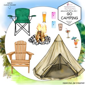 Camping Custom Add-on Clipart Bundle.summer - Etsy Canada