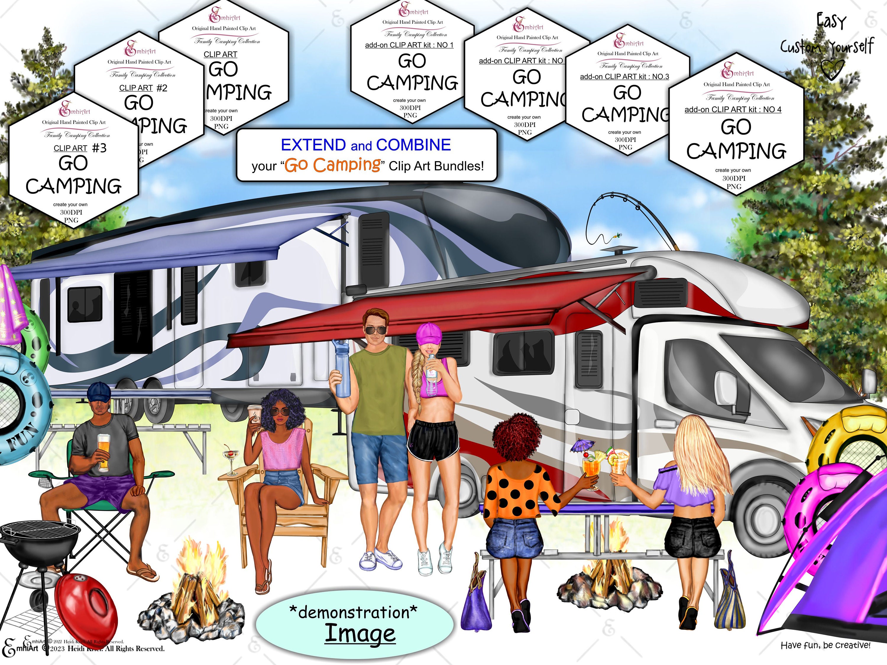 Family Rv Camping Clipart