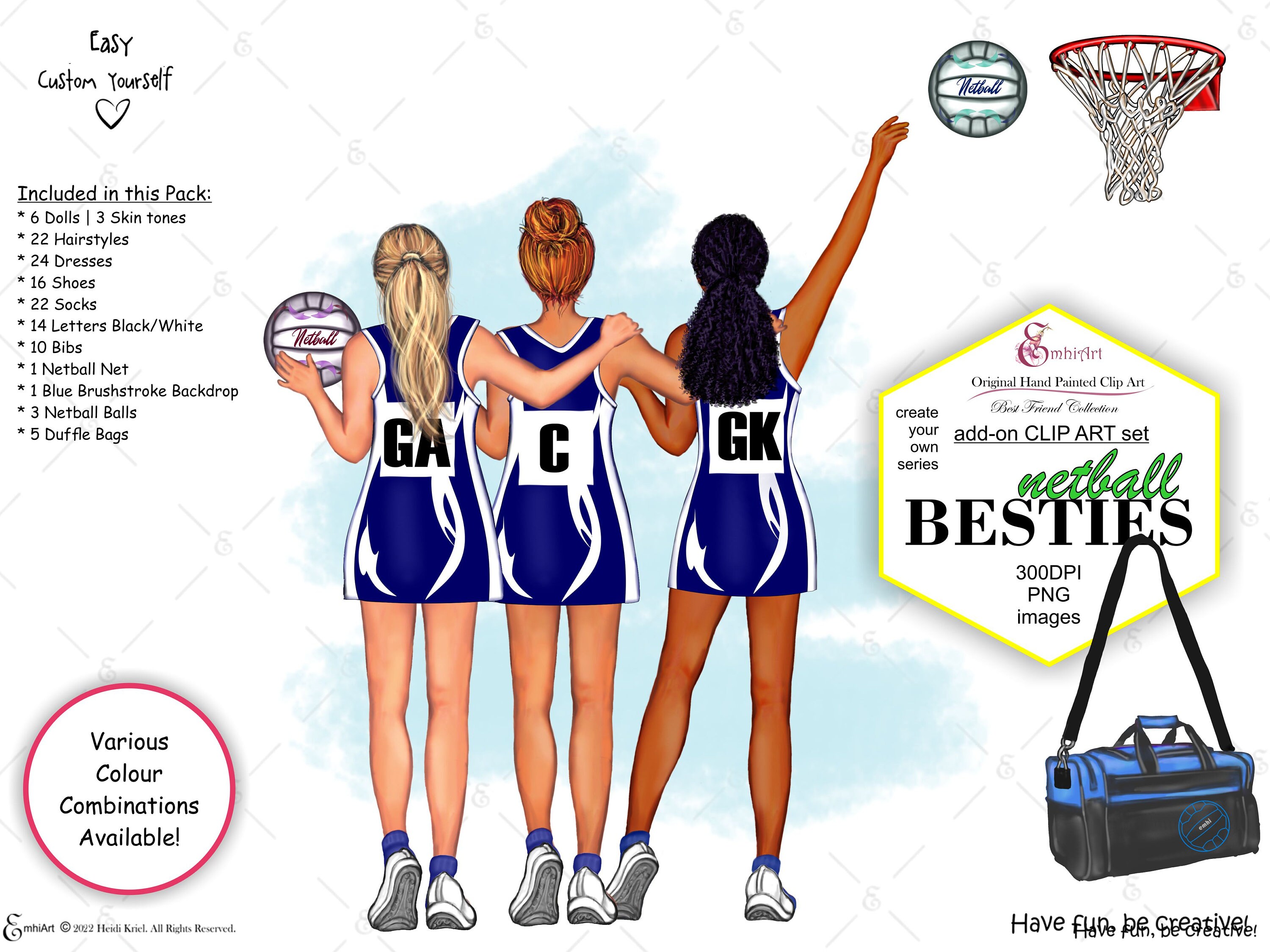 Sport Netball Best Friend Custom Clipart Pack.custom Skin - Etsy UK