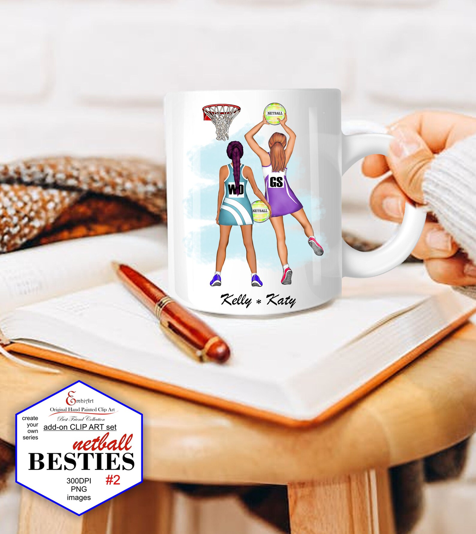 Netball Sport Best Friend Custom Clipart Bundle 2. Custom Dress, Skin ...