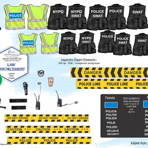 Police Officer, NYPD, Law Enforcement Custom Clipart Pack. Custom Skin ...
