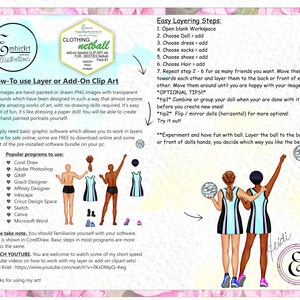NETBALL Best Friend Apparel Clothing Mainly Add on Clipart Bundle for ...