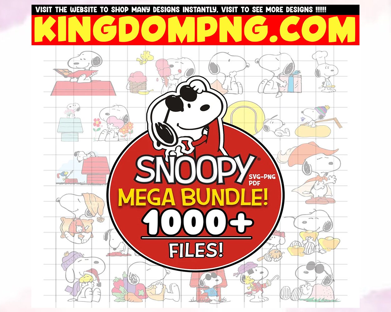 Snoopy Set Bundle 1000 Png-svg Files, Snoopy Svg, Snoopy Png, Snoopy ...