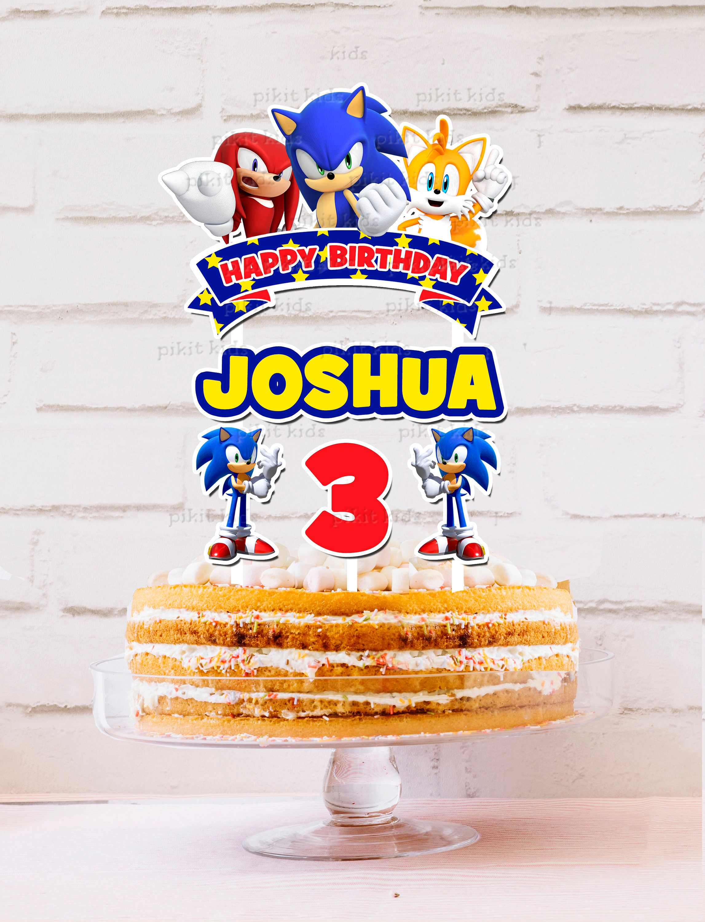 Sonic the Hedgehog Cake Topper Personalizado STURDY | Etsy