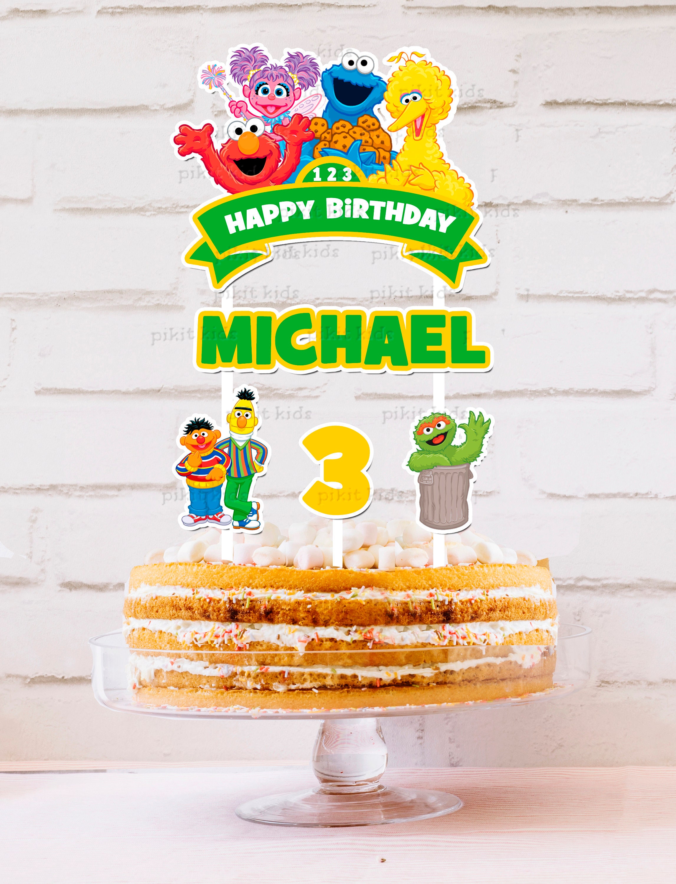 Invitations Paper Sesame Street cake topper/ table decor Paper & Party ...