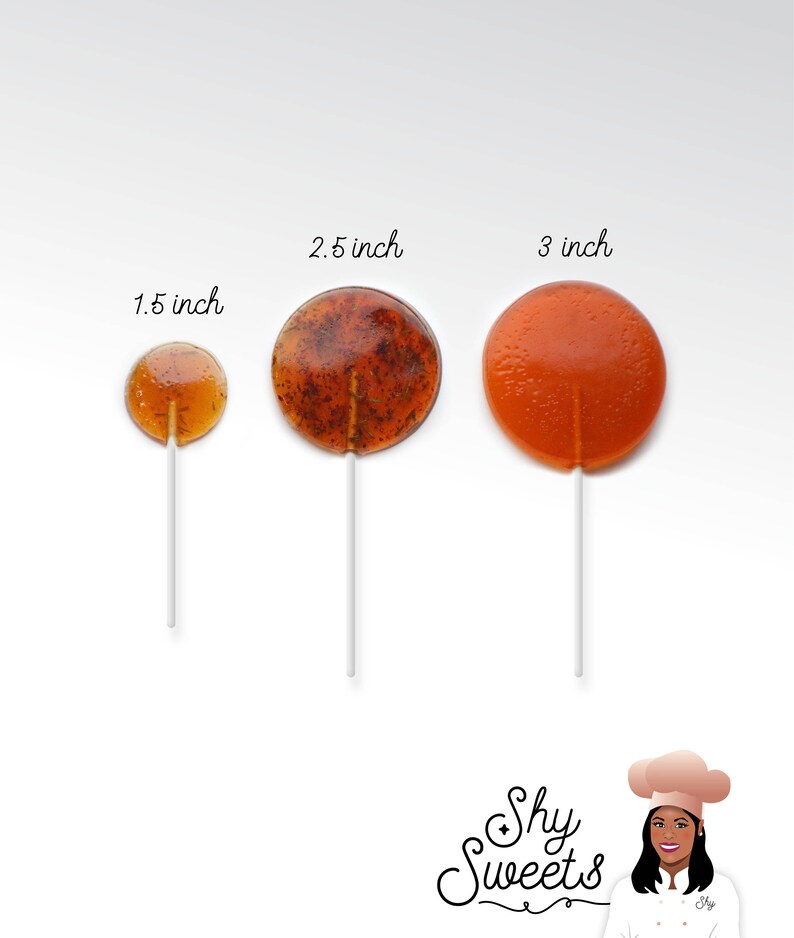 Mango Ginger Lollipops Set of 10 Gourmet Organic Fruit Pops Clear Round ...