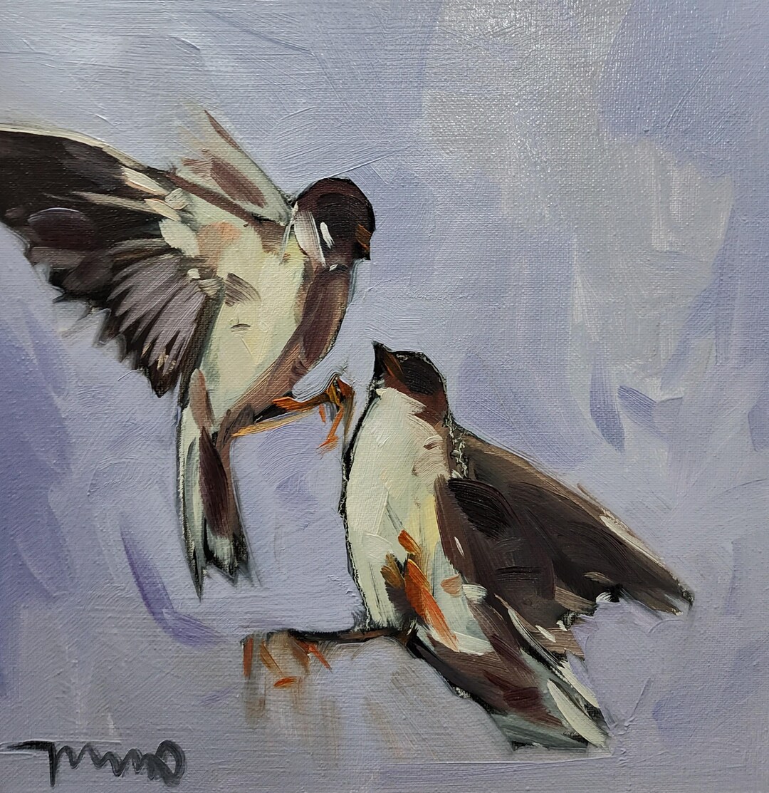 Jose Trujillo Large 16x16" Canvas Print Impressionism Birds Flying Wall ...