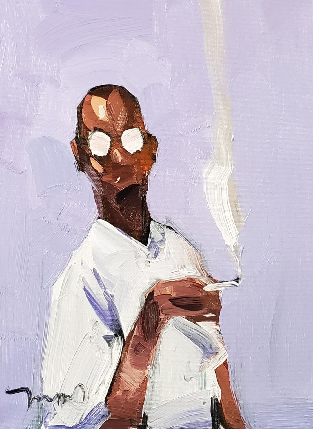 Man Smoking Figurative Art PRINT of Painting by Artist Jose Trujillo ...
