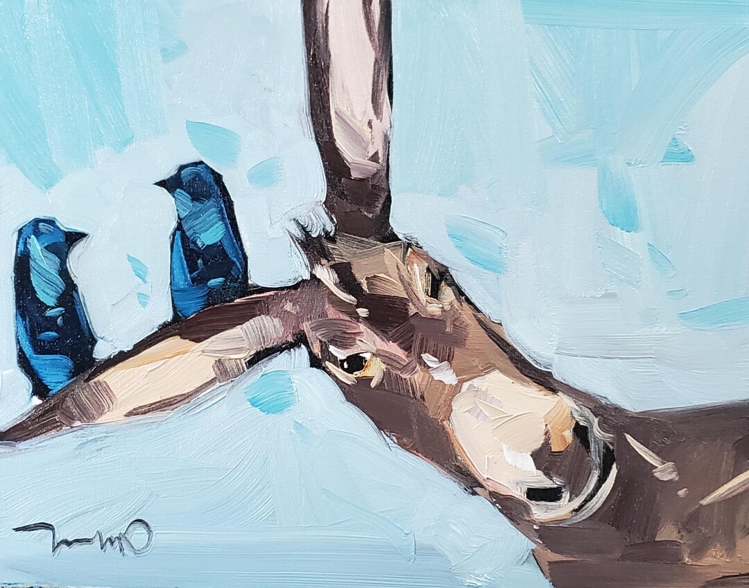 Donkey Birds Art PRINT of an Oil Painting by Artist Jose Trujillo 16x20 ...