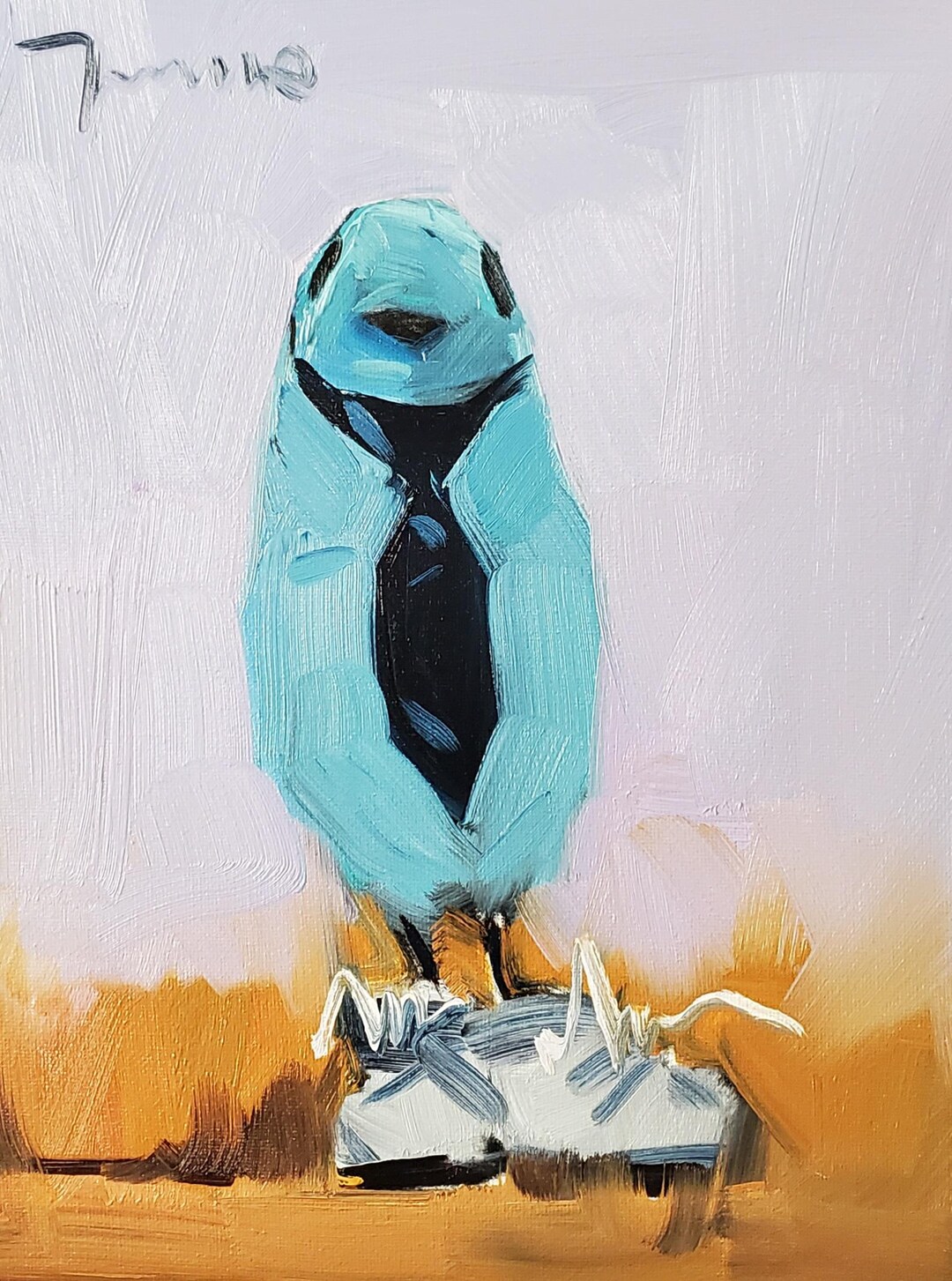 Jose Trujillo Large 16x20" Canvas Print Impressionist Bird With a Tie ...