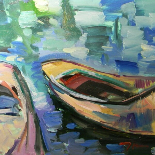 Oil Paintings of Row Boats - Etsy