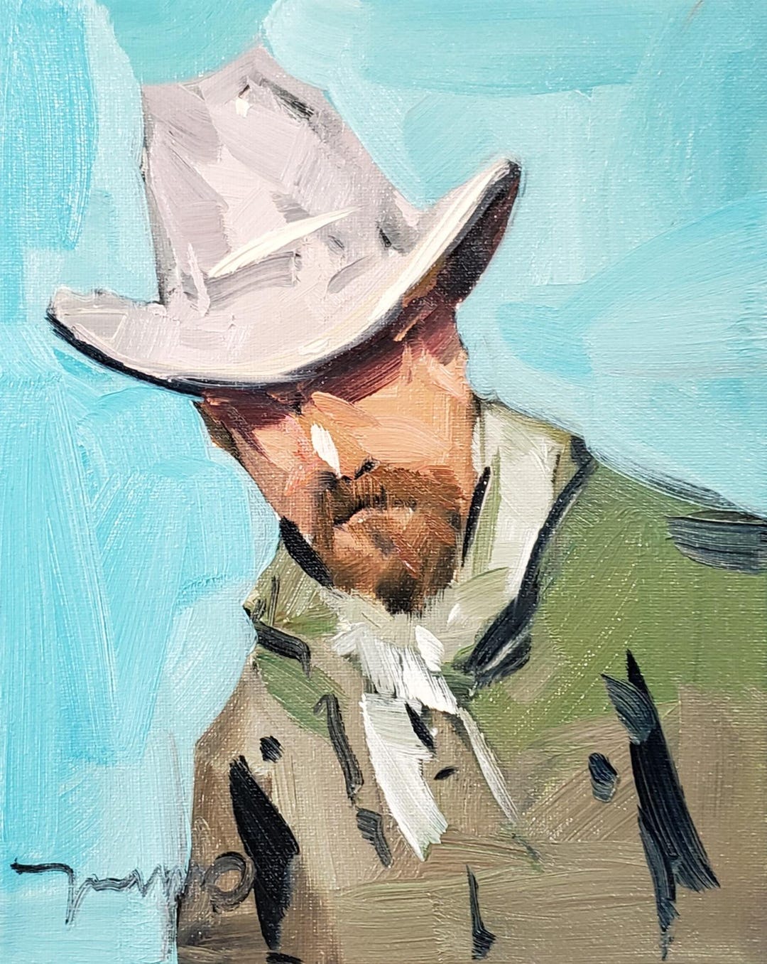 Cowboy Modern Art PRINT of an Oil Painting by Artist Jose Trujillo ...