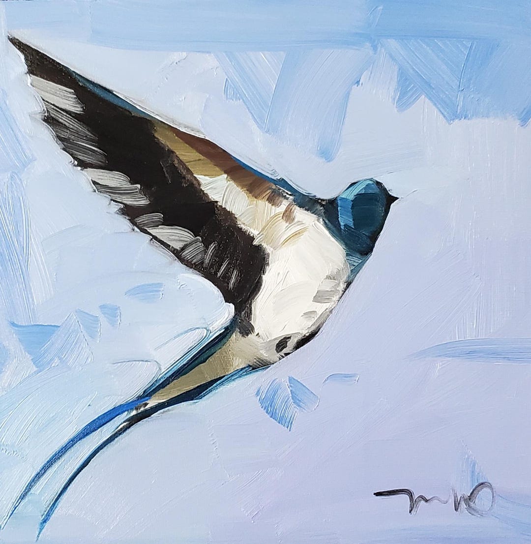 Sparrow Bird Flying Art PRINT by Impressionist Artist Jose Trujillo - Etsy