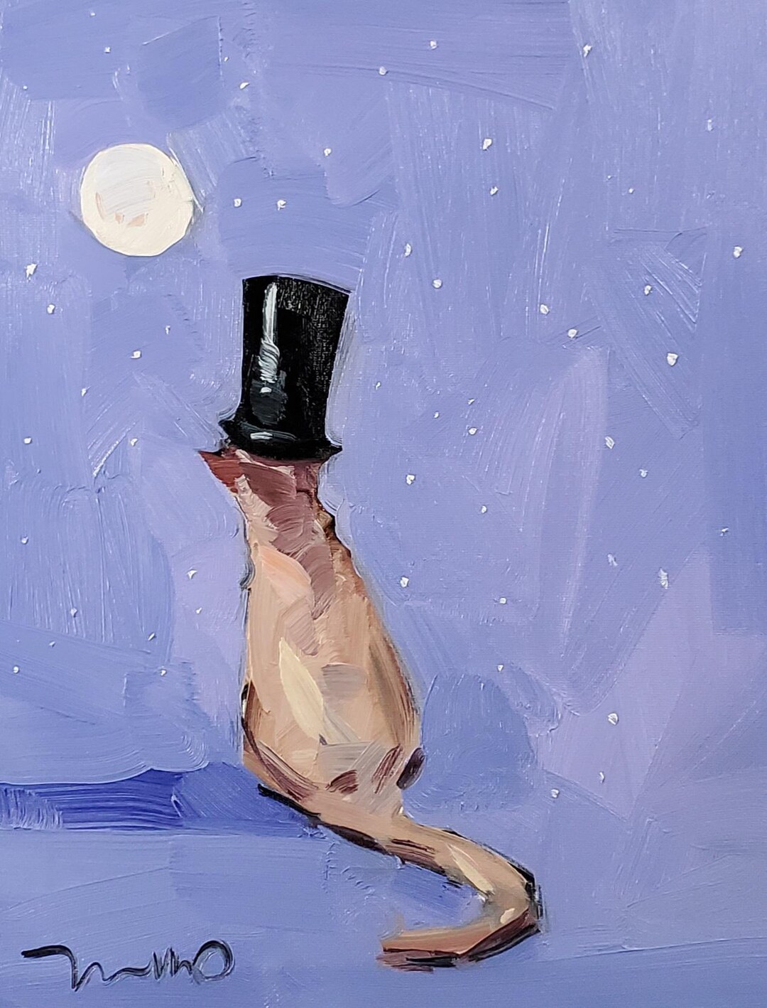 Charming Top Hat Cat Art PRINT of Painting by Artist Jose Trujillo ...