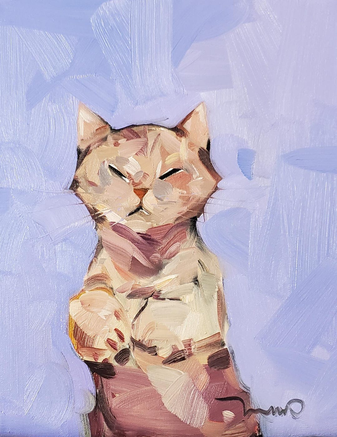 Expressionist Style Cat Art PRINT of Painting by Artist Jose Trujillo ...
