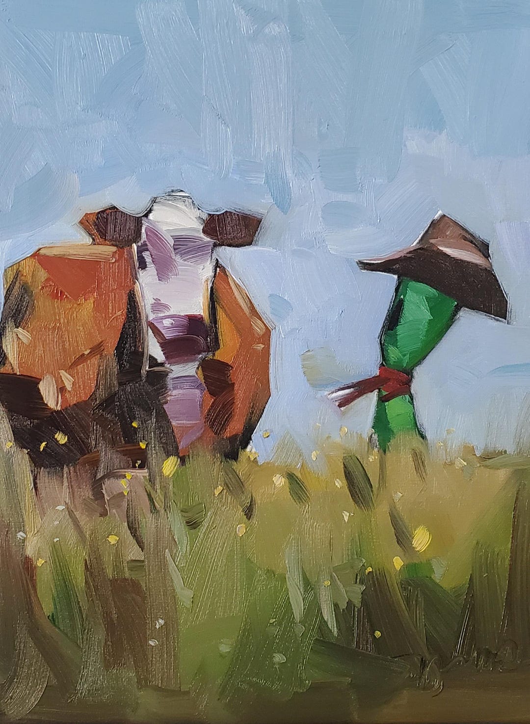 Modern Cow Alien Cowboy Figures Art PRINT by Artist Jose Trujillo - Etsy