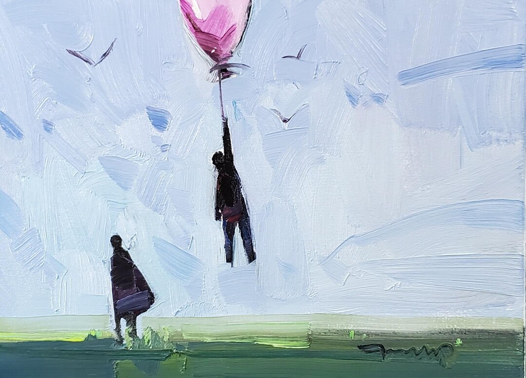 Kids Playing Landscape Art PRINT of an Oil Painting by Artist Jose ...