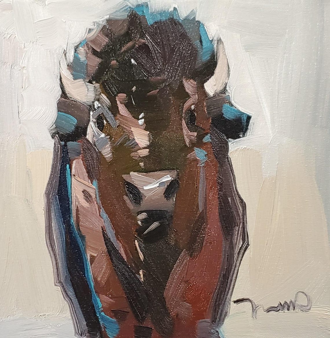 Whimsical Buffalo Art PRINT of an Oil Painting by Artist Jose Trujillo ...