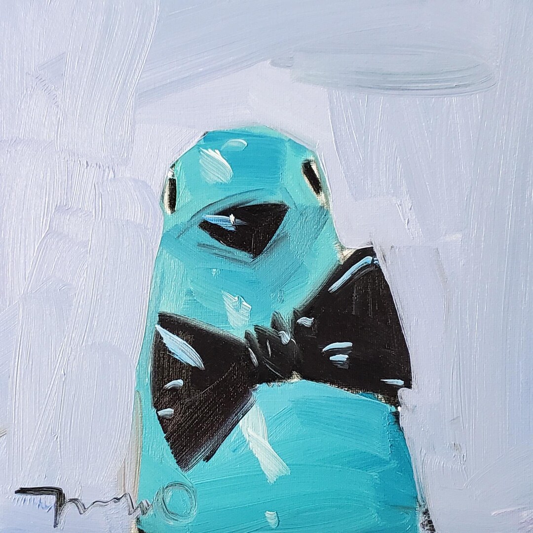 Jose Trujillo Large 16x16" Canvas Print Impressionist Silly Bird - Etsy
