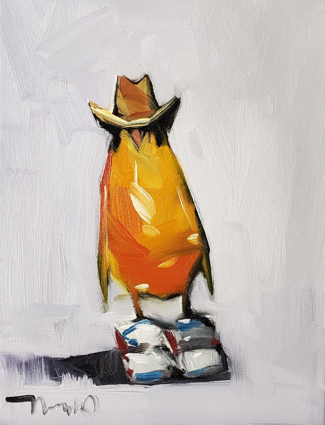 Gold Bird Cowboy Shoes PRINT of Oil Painting by Artist Jose TRUJILLO ...